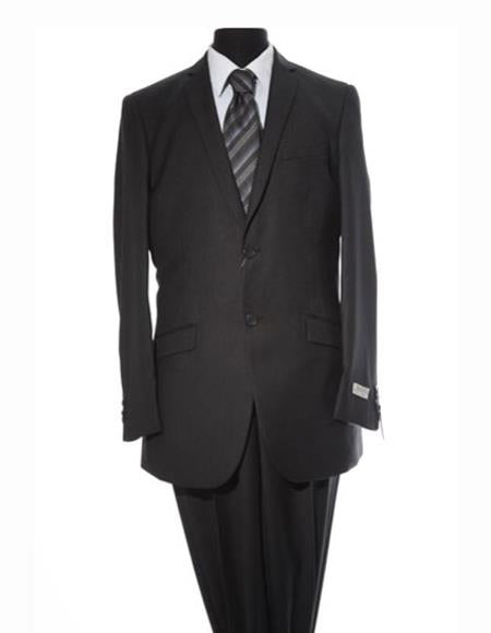 Men's 2 ButtonStripe Pattern Black Suit — Menssuitsatlanta