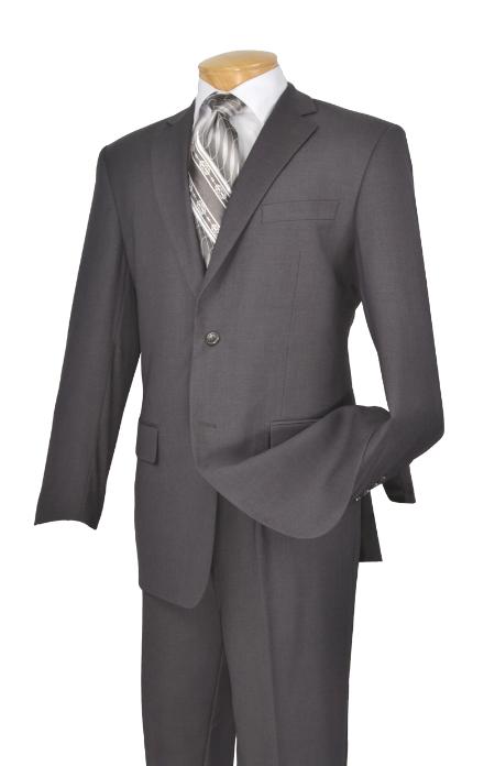 2TR Classic Fit - Executive Cut Poly-rayon Executive Pure Solid Gray S ...