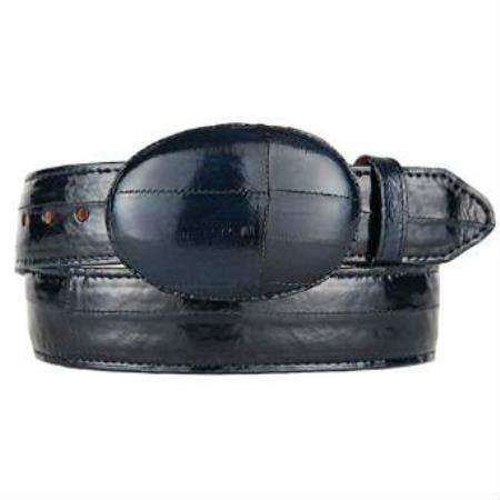 Navy Blue Original Eel Skin Western Style Hand Crafted Belt ...