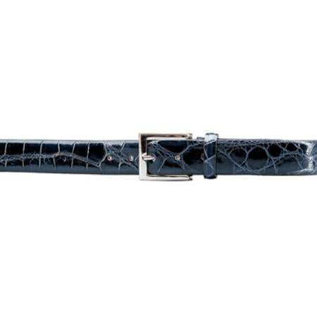 Navy World Best Alligator ~ Gator Skin Belt — Menssuitsatlanta