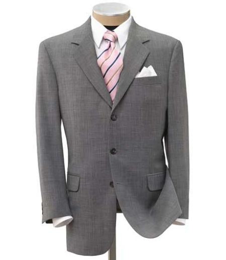 Super 150 Light Gray Men's premier quality three buttons style italian ...