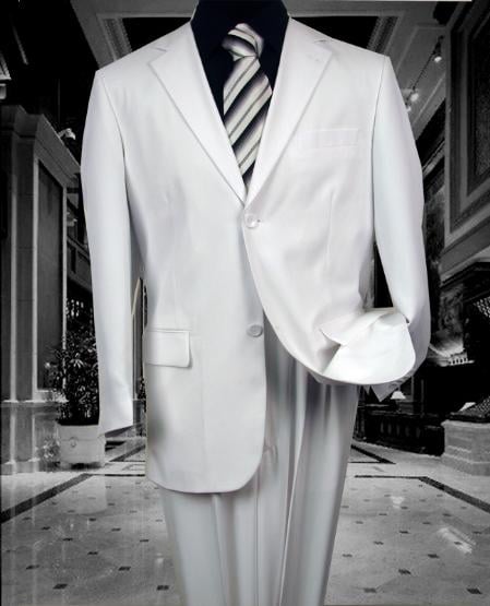 TS02 Extra Slim Fit Suit Men's SOLID COLOR WHITE 2 BUTTON 2PC Suits Fo ...