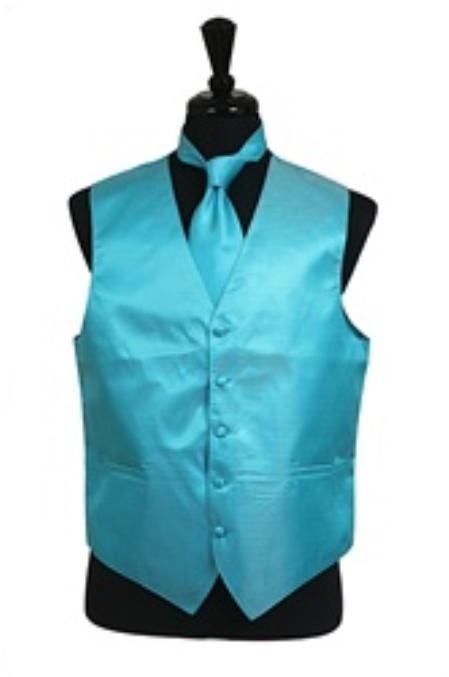 Tuxedo Vest - Wedding Vest Turquoise ~ Light Blue Stage Party Vest ~ W — Menssuitsatlanta