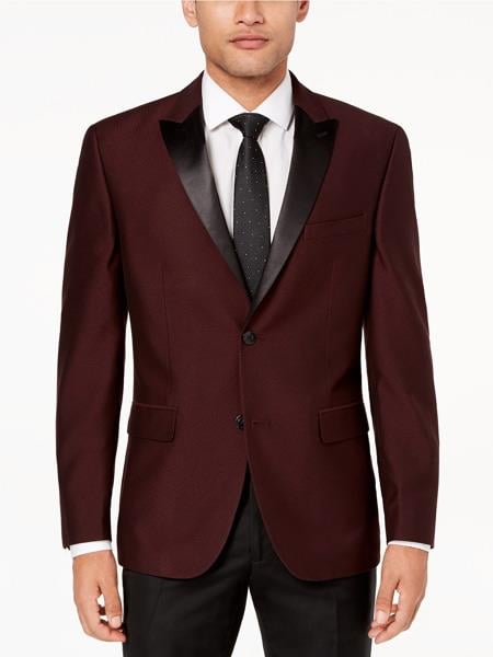 Black and Burgundy ~ Wine ~ Maroon Suit Slim Fit Tuxedo For Men's ...