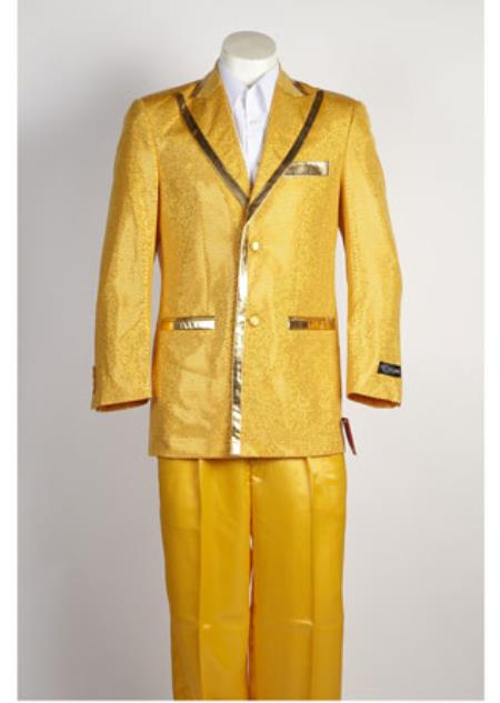 Men's 2 Button Gold Suit — Menssuitsatlanta