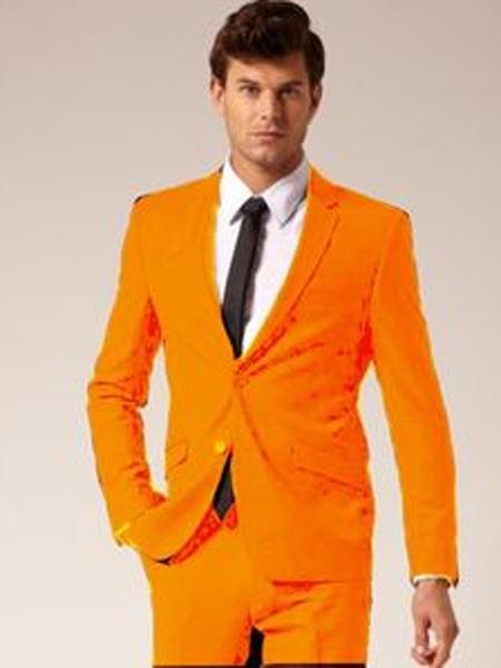 Men's 2 Button Orange Suit — Menssuitsatlanta