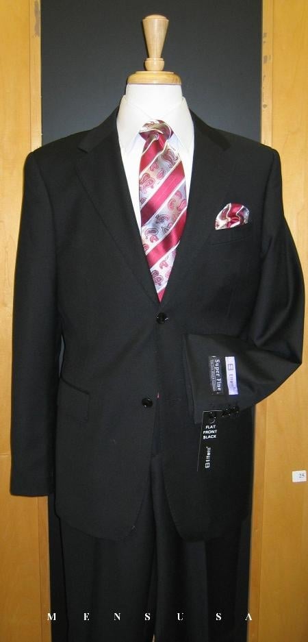 Two Button Style Simple & Classy Modern Fit Solid Black Pick Stitching ...