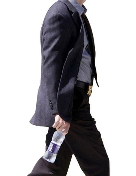 Men's Grey 4 Button Cuff Suit — Menssuitsatlanta