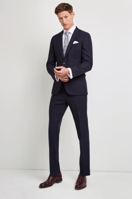 Men's 4 Button Cuff Fully Lined Jacket Navy — Menssuitsatlanta