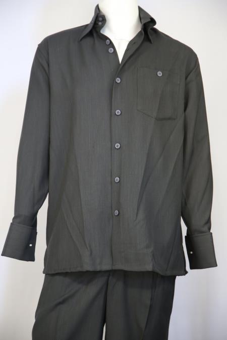 Men's Monotone Button Fastening Walking Suit — Menssuitsatlanta
