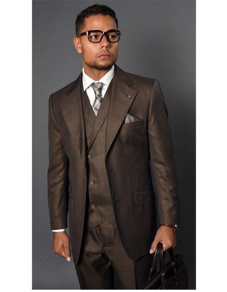 Men's Vernaza Coffee Two Button Suit — Menssuitsatlanta