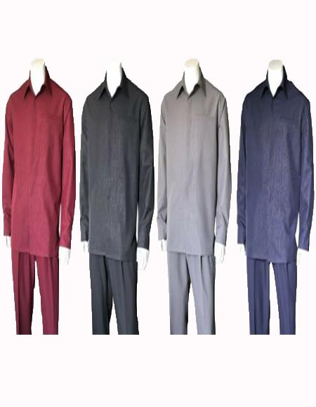 Men's Plain Long Sleeve Casual Walking Ash Suit — Menssuitsatlanta