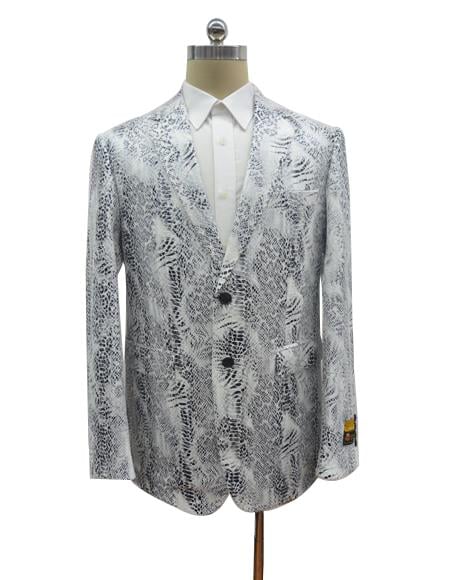 Men's White Alligator Ostrich looking Python Snakeskin Print ...