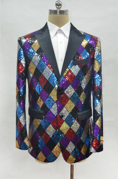 Rainbow Tuxedo with Matching Bow Tie Mens Rainbow One Chest Pocket Pea ...
