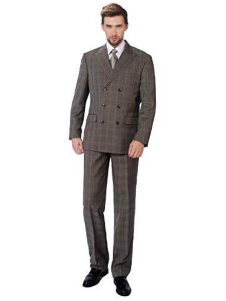 Walnut Double Breasted Suits Sharp Cut 3 Buttons Unique Style Suit ...