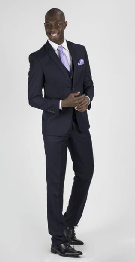 2 Button Vent Graduation Suit For boy / Guys Navy — Menssuitsatlanta
