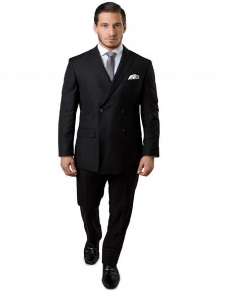Graduation Suit For boy / Guys Solid Navy — Menssuitsatlanta