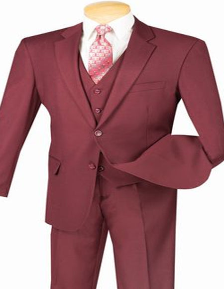 Burgundy 3 Piece Maroon Suit for Men — Menssuitsatlanta