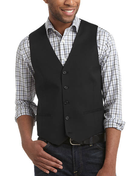 Men's Black Five Button Slim Fit Suit — Menssuitsatlanta