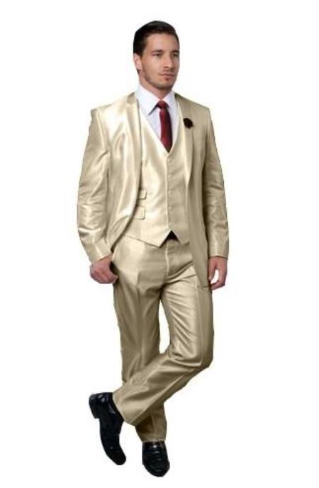 Men's Champagne Color Wedding Suit - Summer Color — Menssuitsatlanta