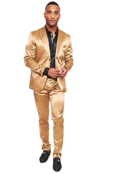 Shiny Gold Suit - Gold Tuxedo — Menssuitsatlanta