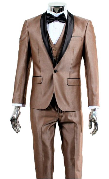 Light Brown Tuxedo Vested Suit - Mocca Coffee Color — Menssuitsatlanta
