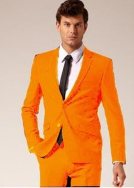 Bright Orange Suit With Pants - Light Orange Suit — Menssuitsatlanta