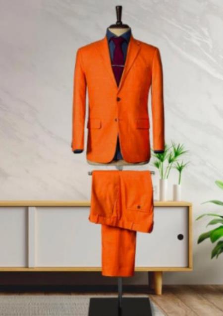 SKU#JA57926 Bright Orange Suit With Pants - Light Orange Suit ...