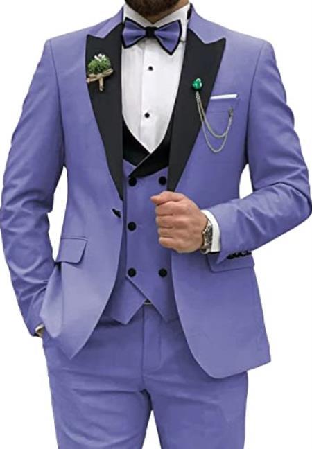 Ultra Slim Fit Prom 2025 Tuxedos - Lavender Prom 2025 Suits with Doubl ...