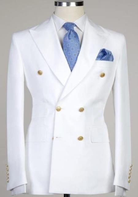 White Suit With Gold Buttons — Menssuitsatlanta