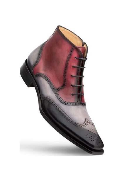 Mezlan Mens Grey Multi Color Wingtip Spectator Ankle Boot ...