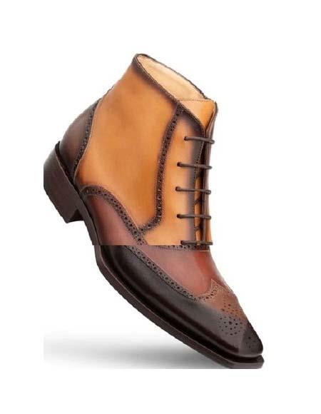 Mezlan Mens Brown Multi Color Wingtip Spectator Ankle Boot ...