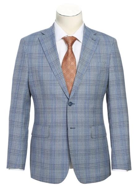 Mens Light Gray Windowpane Plaid Suit — Menssuitsatlanta