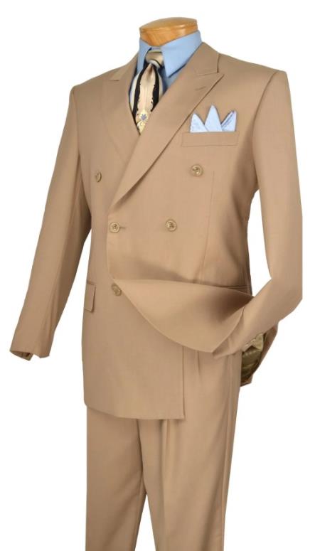 Mens 48 Short Suit - Beige Suit — Menssuitsatlanta