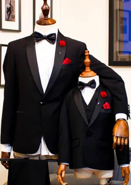 Dad And Son Matching Suits - Black Dad and Son Outfits — Menssuitsatlanta